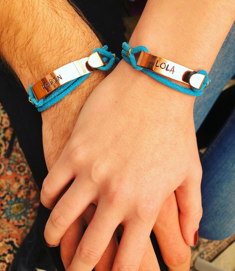 Pulseras grabadas dúo para parejas. Correas personalizadas - Etsy España Pulseras grabadas dúo para parejas. Correas personalizadas - Etsy España