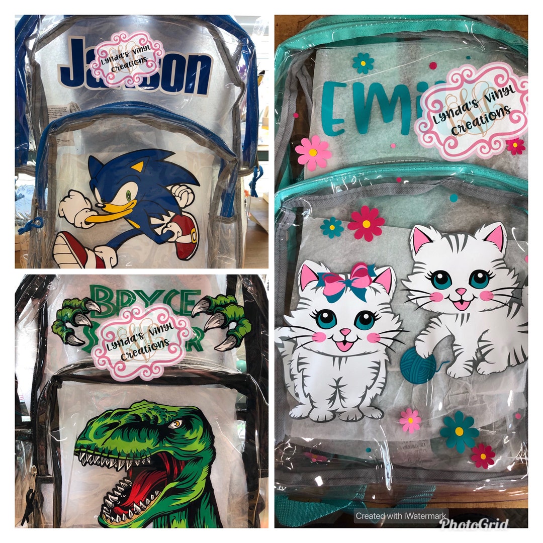 Character Personalized Clear Backpack - Etsy