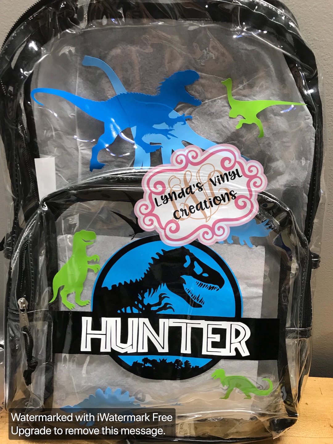 Personalized Clear Backpack - Dinosaur - Etsy