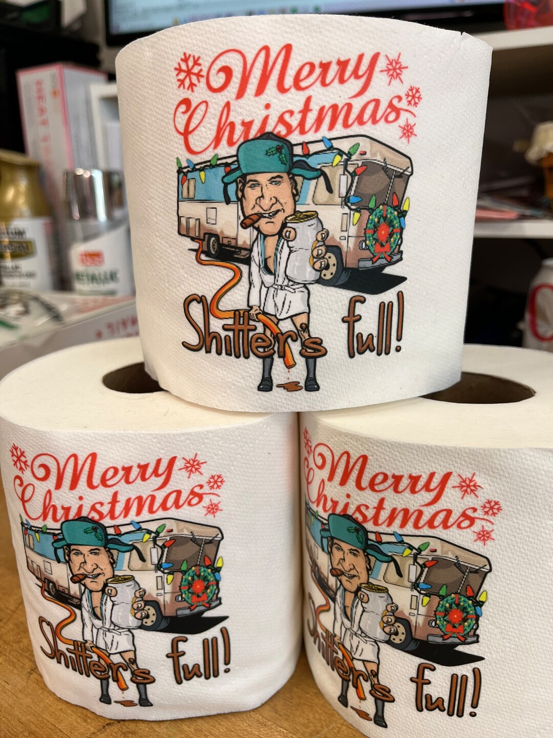 Merry Christmas Shitters Full V2//funny Toilet Paper Gag Gift - Etsy