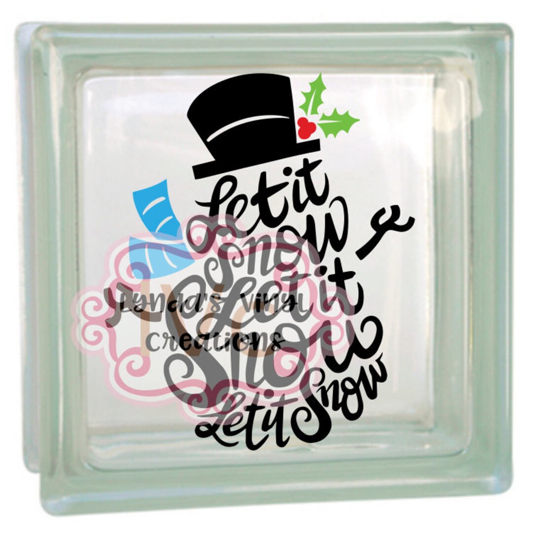 DIY Let It Snow Glass Block Decal - Etsy