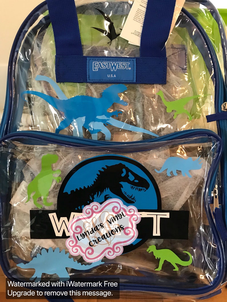 Personalized Clear Backpack - Dinosaur - Etsy