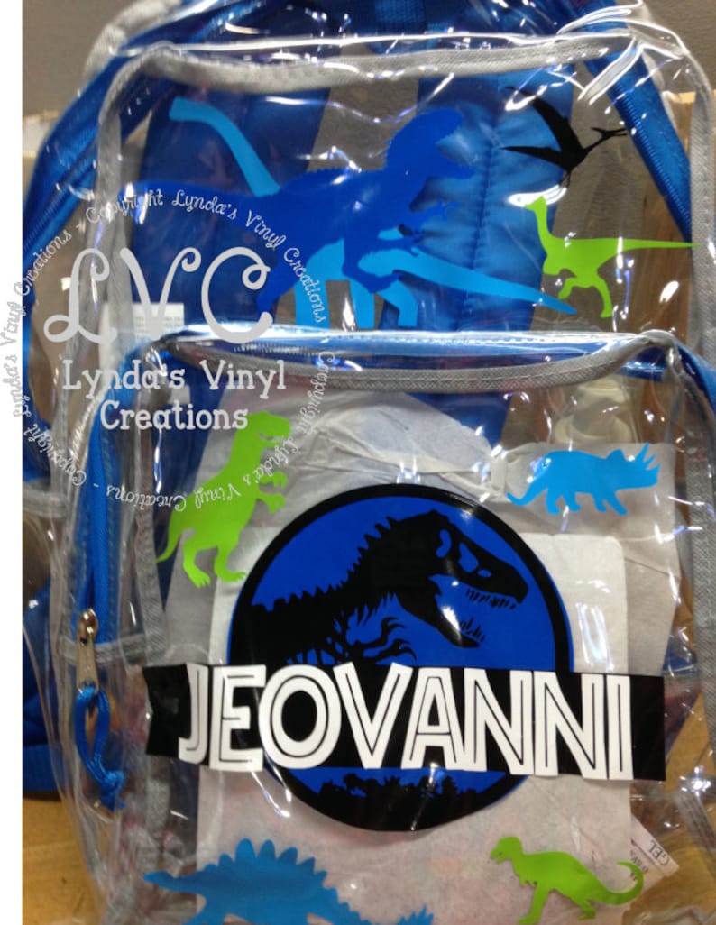 Personalized Clear Backpack Dinosaur | Etsy