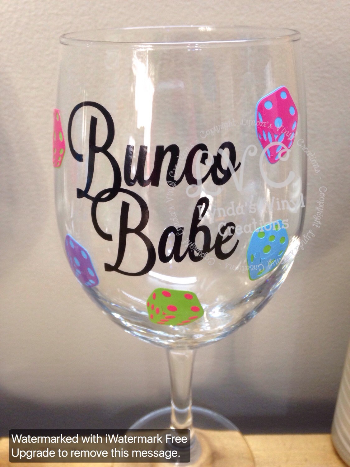 Bunco Babe Wine Glass Etsy