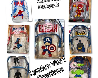 Character Personalized Clear Backpack - Etsy