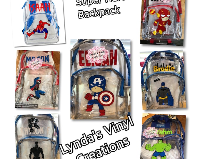 Superhero Personalized Clear Backpack - Etsy
