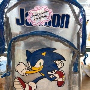 Character Personalized Clear Backpack - Etsy