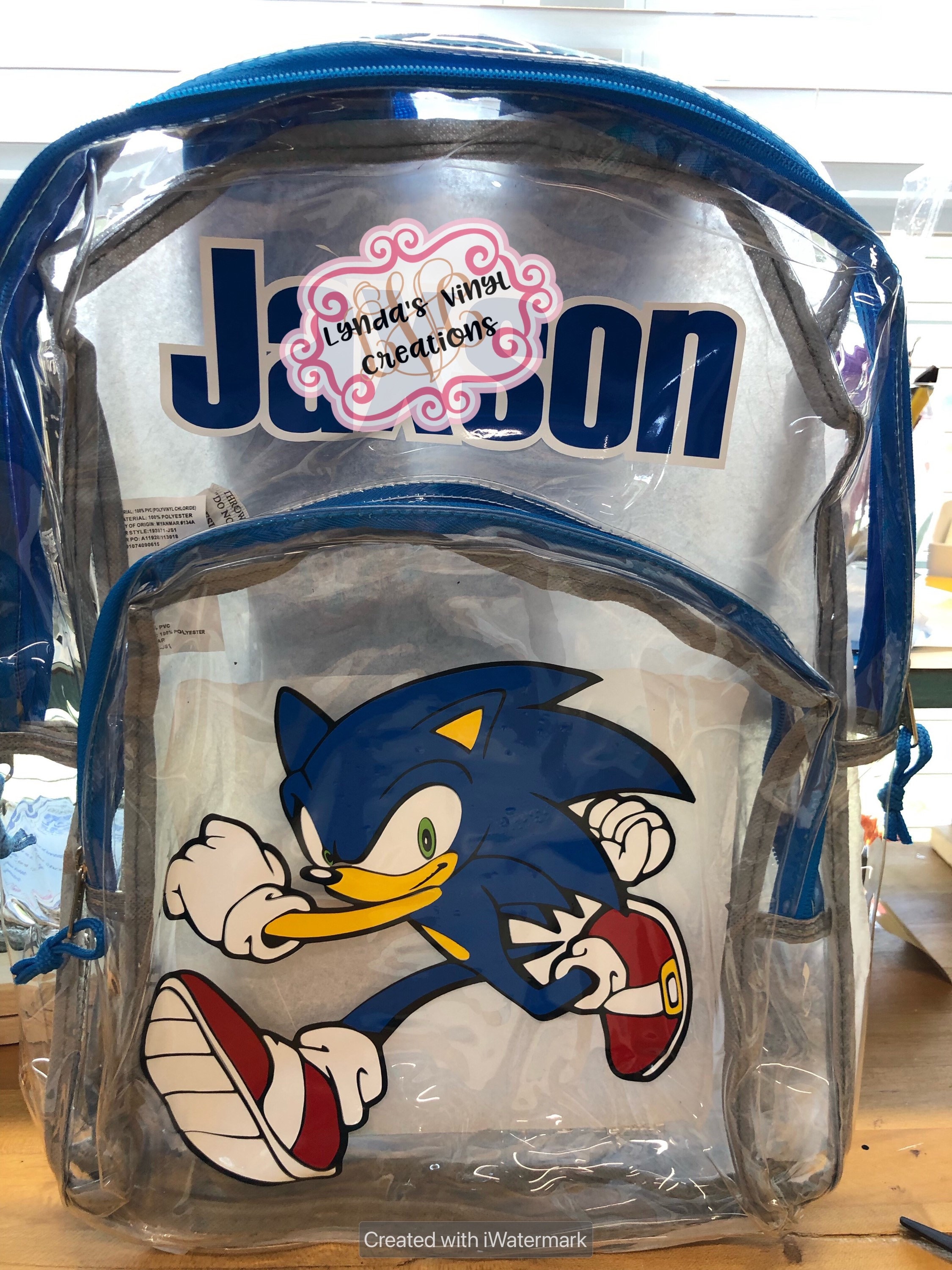 Character Personalized Clear Backpack - Etsy