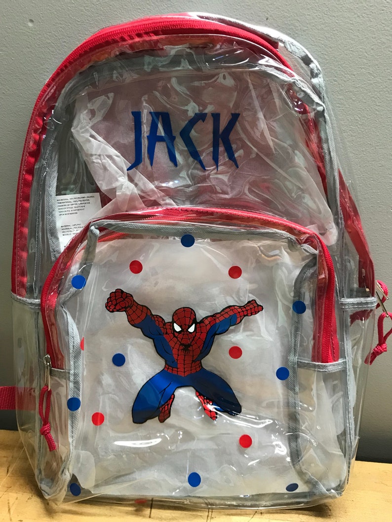 Superhero Personalized Clear Backpack | Etsy