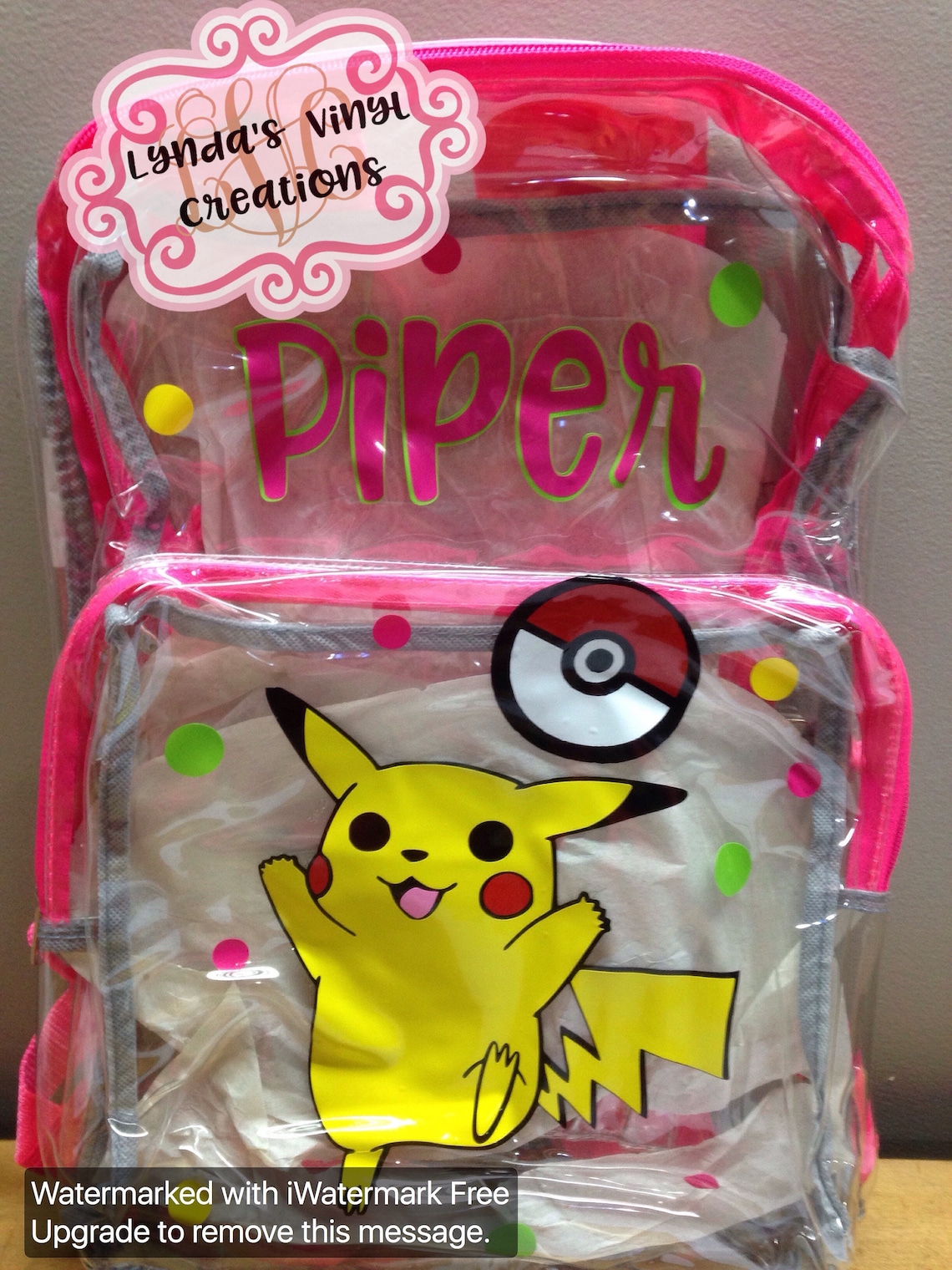 Character Personalized Clear Backpack - Etsy