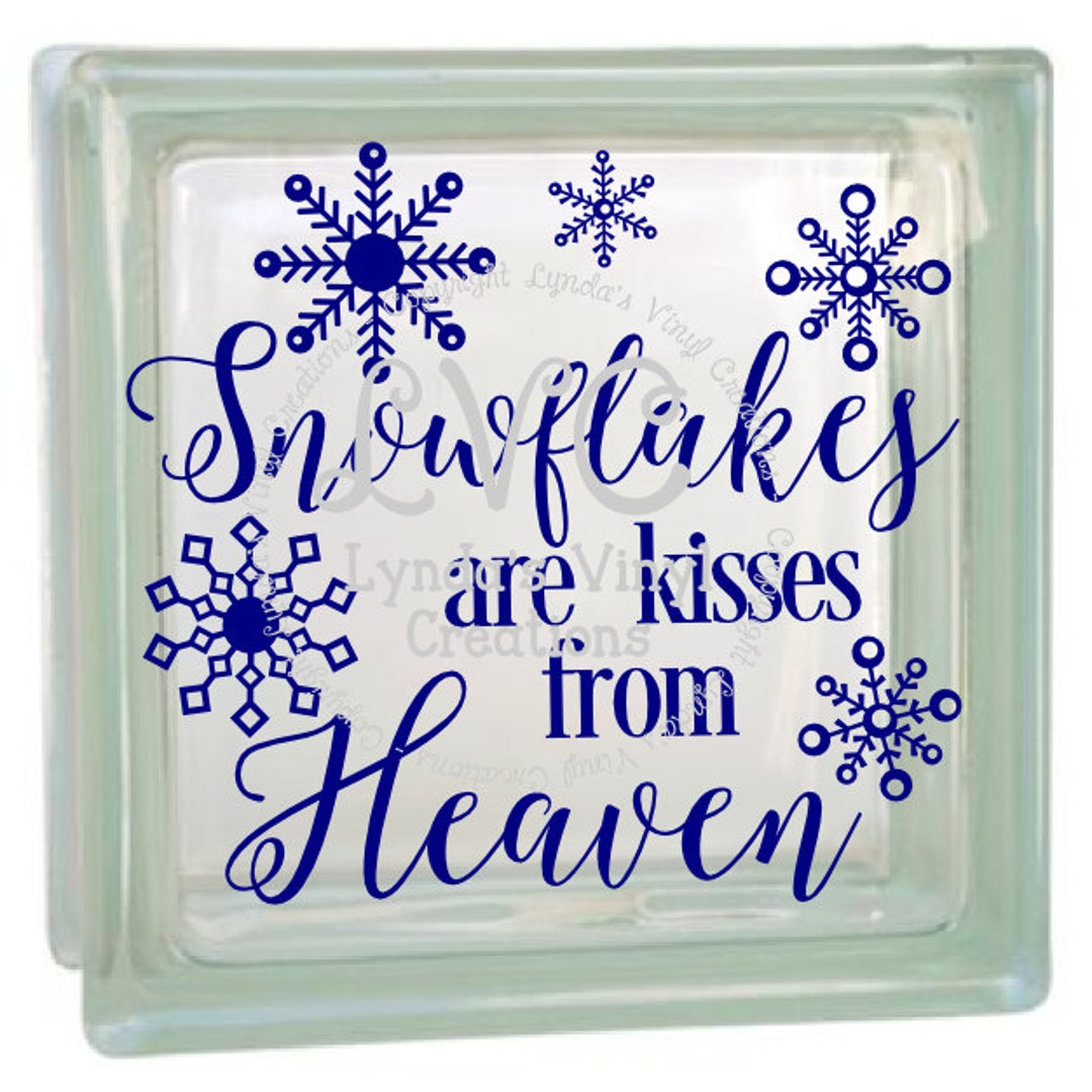 DIY Snowflakes Are Kisses Glass Block Decal - Etsy