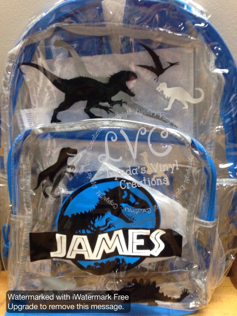 Personalized Clear Backpack - Dinosaur - Etsy