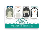 Magnetic Bookmark Set of 4 Four Arctic Animal Bookmarks - Etsy