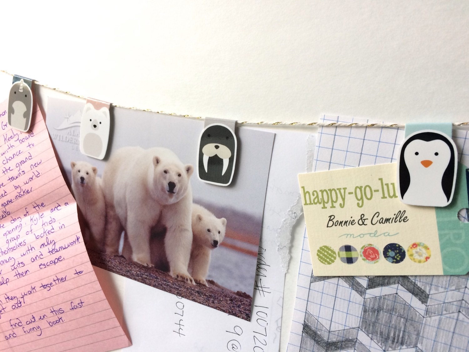 Magnetic Bookmark Set of 4 Four Arctic Animal Bookmarks | Etsy