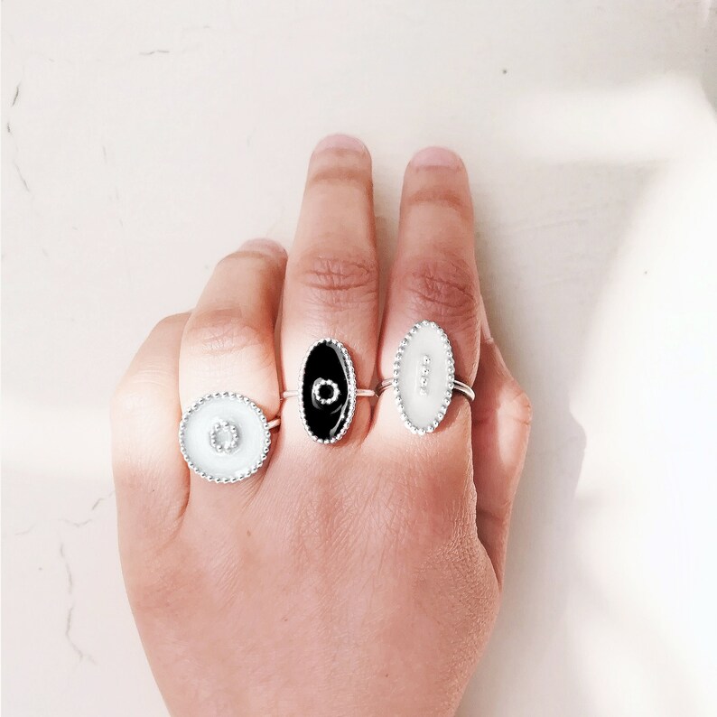 Sterling Silver Cold Enamel Signet Ring, Signet Style Hand Painted With ...