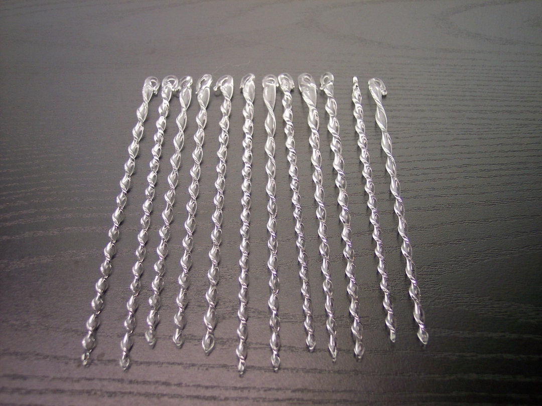 6-8” Set of 12 or 24 Glass Icicle Ornaments, Twisted Glass Icicles ...