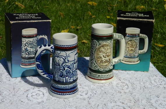 Items similar to Two Avon Vintage Collectible Ceramic Steins w/boxes ...