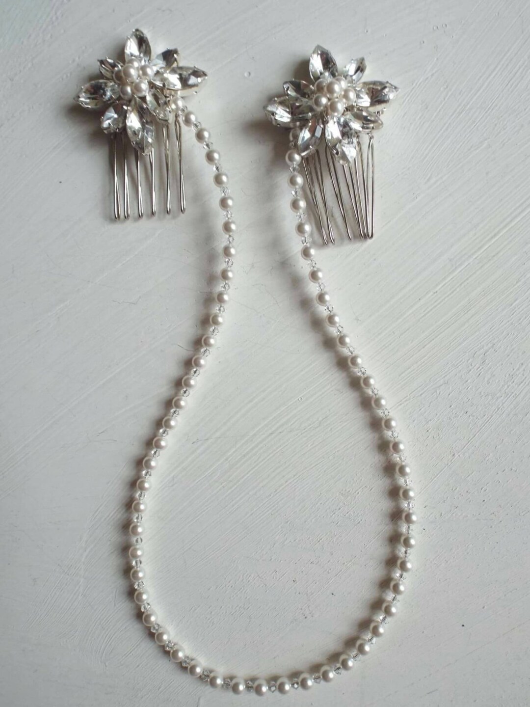 Diamante Bridal Forehead Piece With Swarovski Pearls and Crystals - Etsy