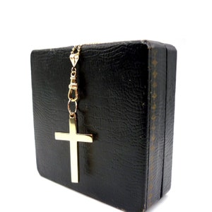 Solid Gold Cross on Dog Clip Clasp Chain - Etsy