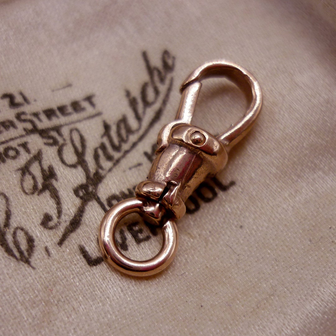 9ct Rose Gold Albert Swivel Clasp, Antique Style Charm Holder Clip - Etsy