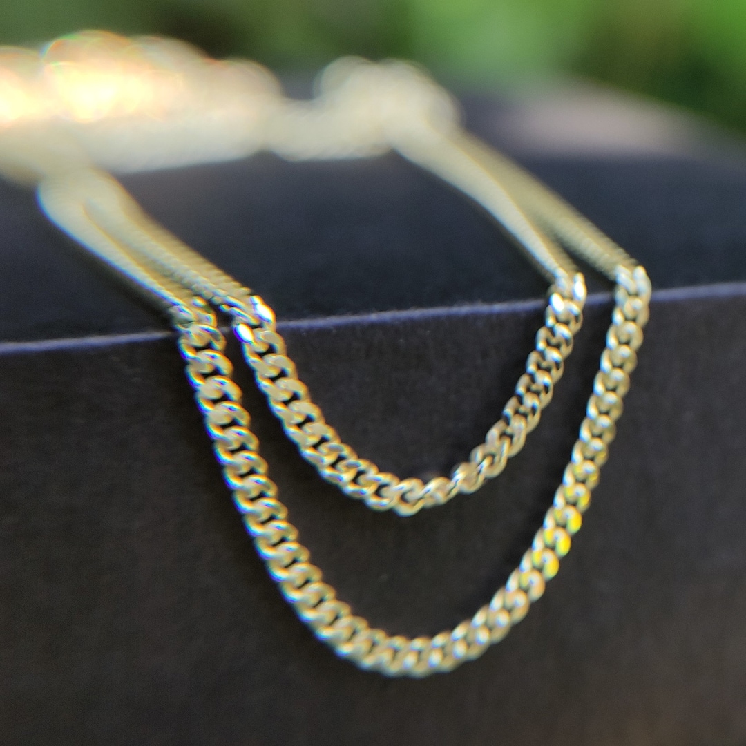 20 Inch Gold Chain, Diamond Cut Curb Chain, 9ct Yellow Gold Necklace ...