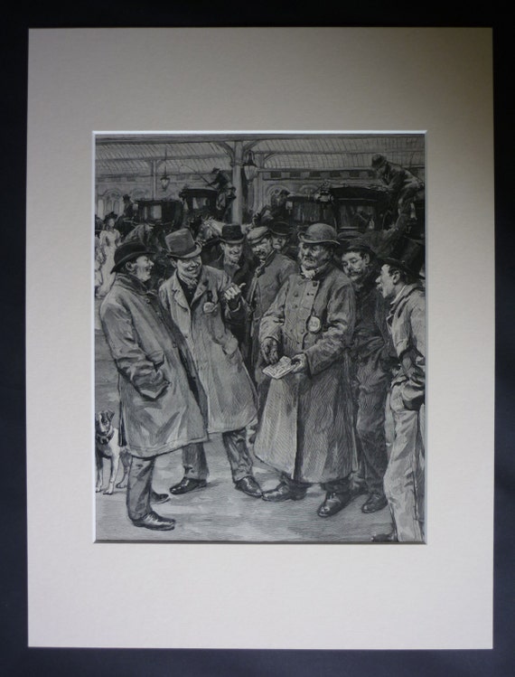 1896 Antique Print of London Cab Drivers Available Framed | Etsy