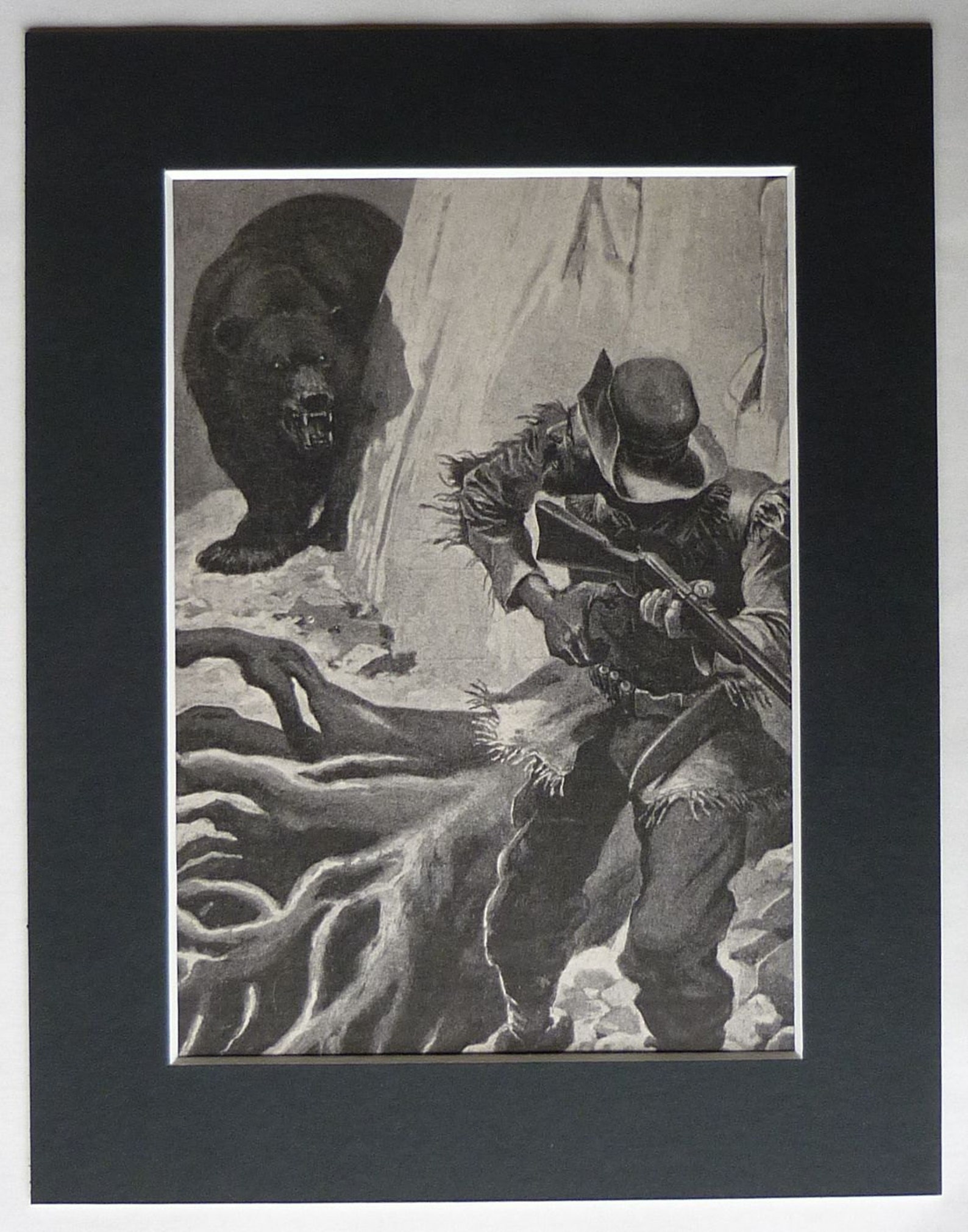 1920s Vintage Boys' Adventure Print of a Trapper and Bear - Etsy