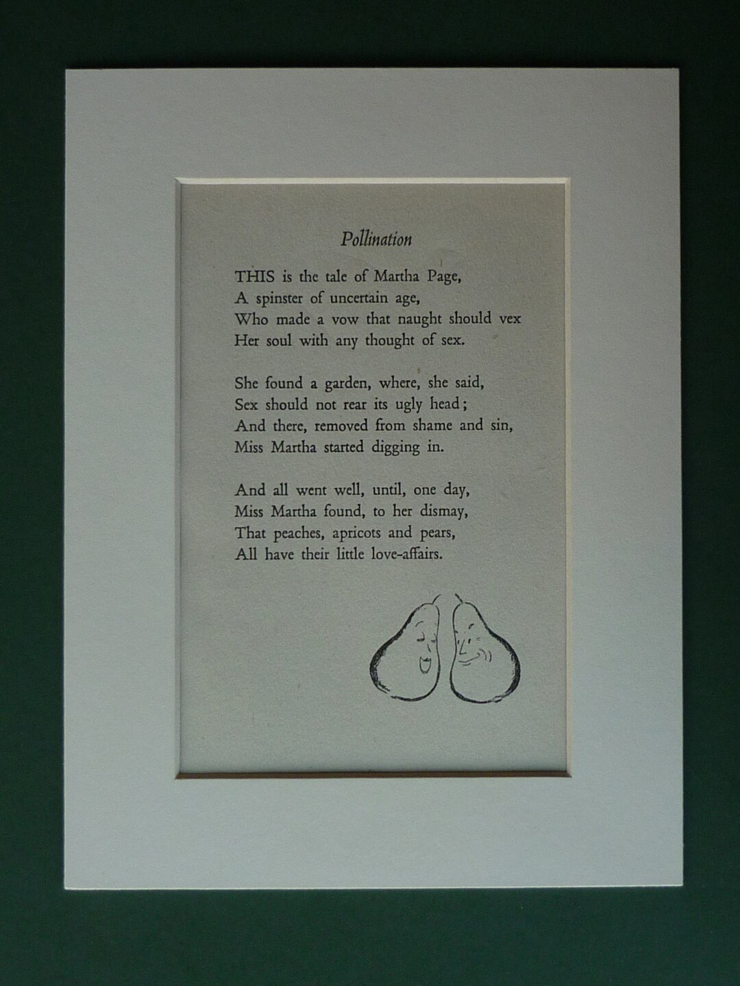 Original 1942 Gardening Matted Print Poetry Pollination - Etsy