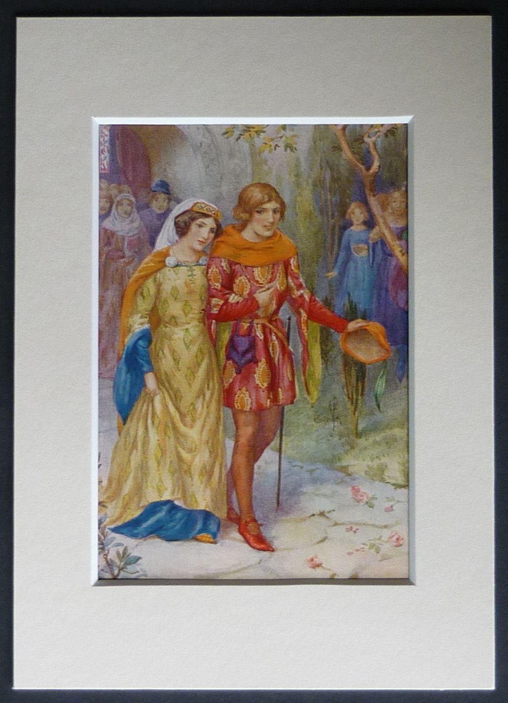Vintage Romantic Print of a Medieval Wedding by Harry George - Etsy