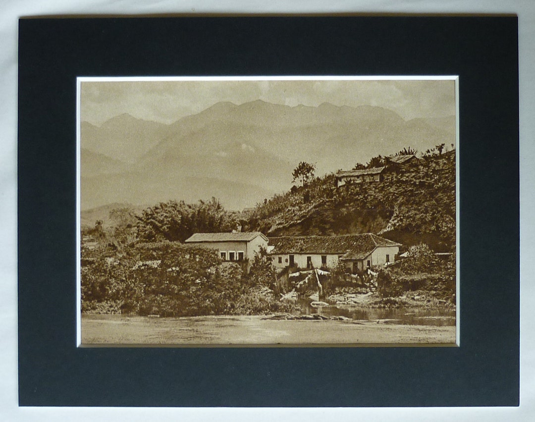 1920s Antique Brazilian Village Print, Available Framed, Brazil Art ...