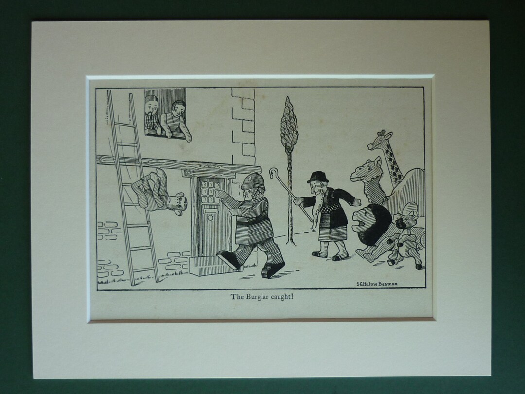 Original 1930s Children's Matted Print Burglar Monkey - Etsy