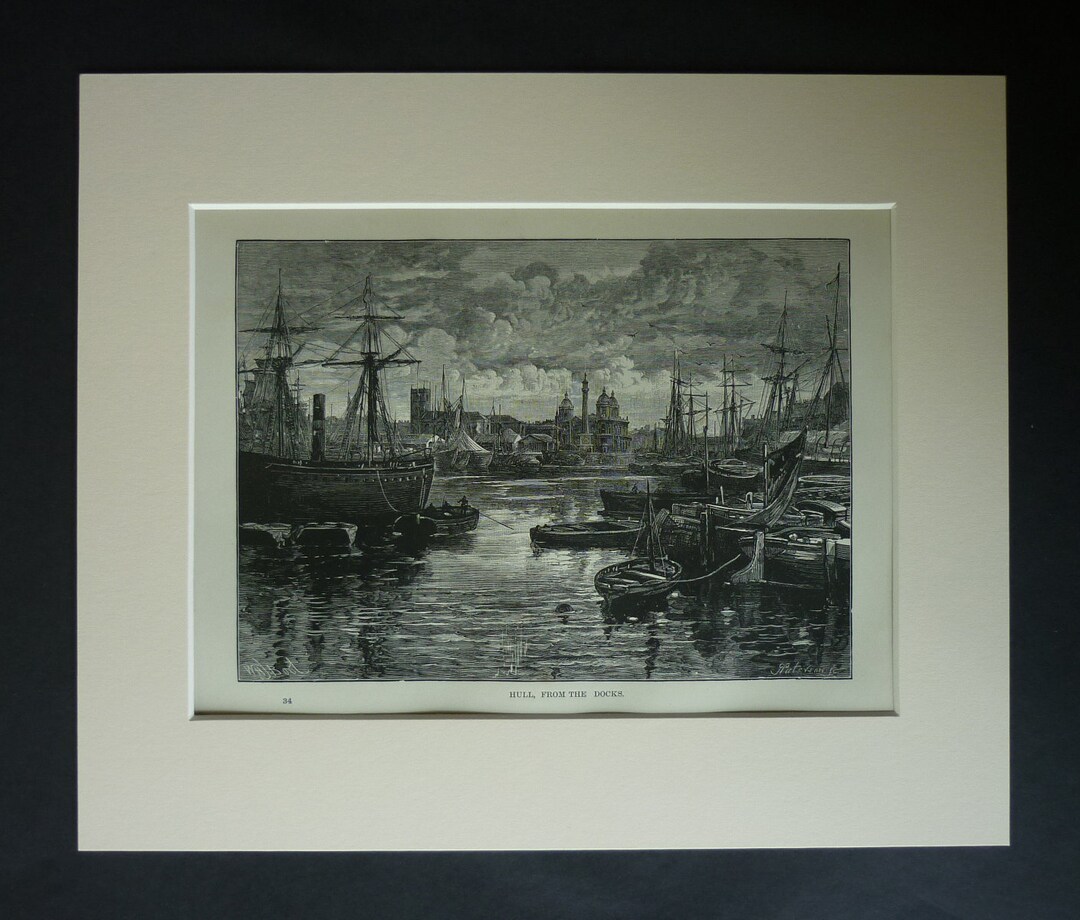 Antique Hull Print of the North Wall Quay-side - Etsy