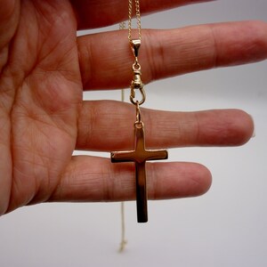 Solid Gold Cross on Dog Clip Clasp Chain - Etsy