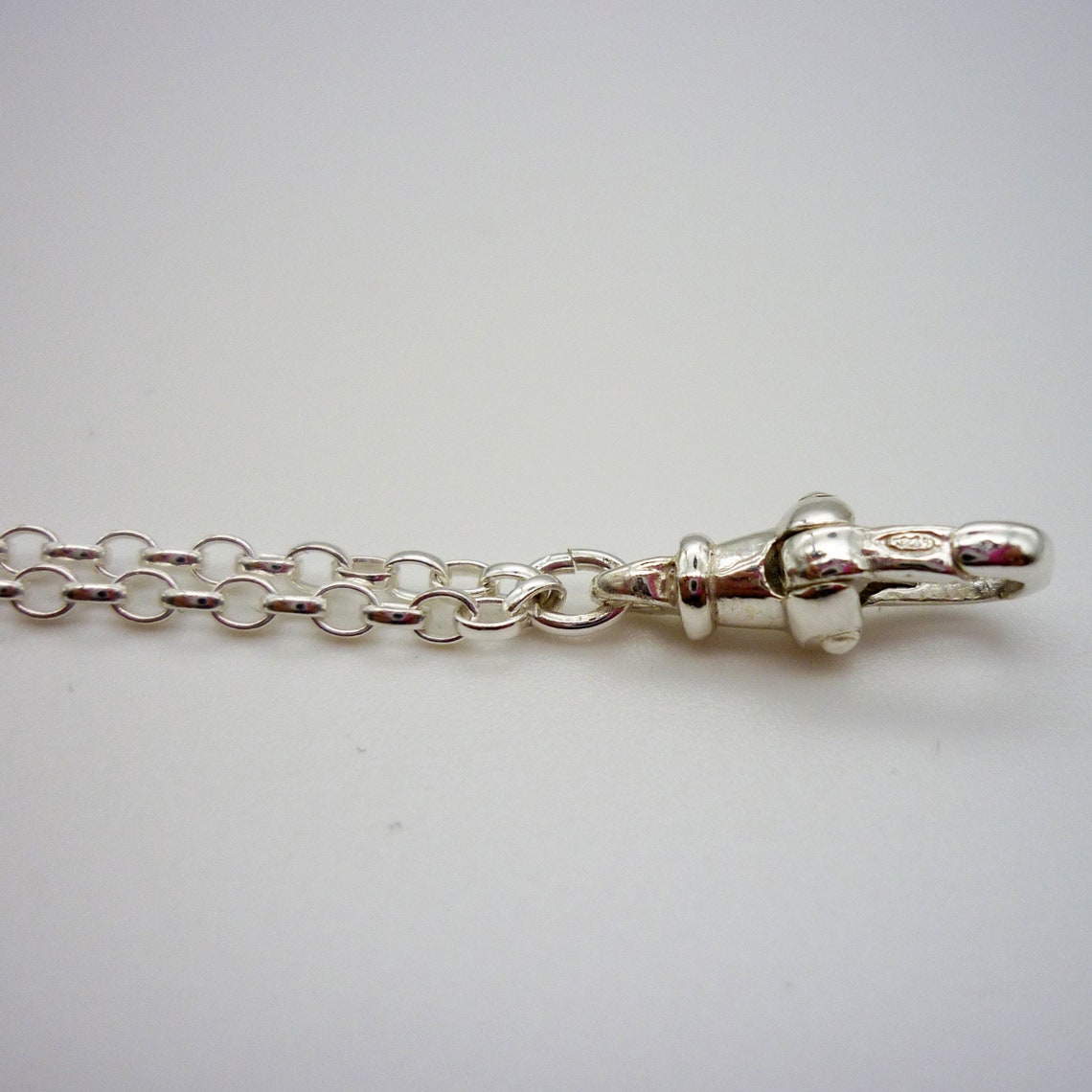 Sterling Silver Dog Clip Necklace, Long Silver Chain With Charm Holder ...