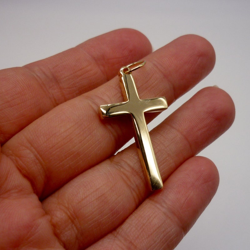 Solid Gold Cross Pendant - Etsy