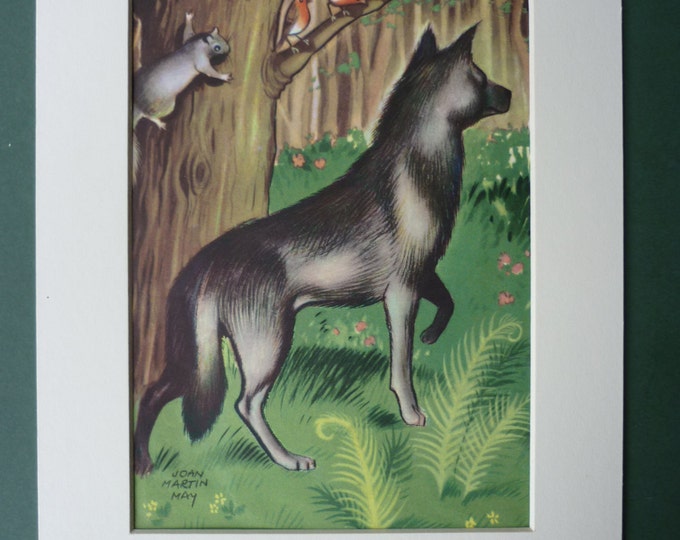 Vintage Prints Illustration of Wolf Art Print Woodland - Etsy