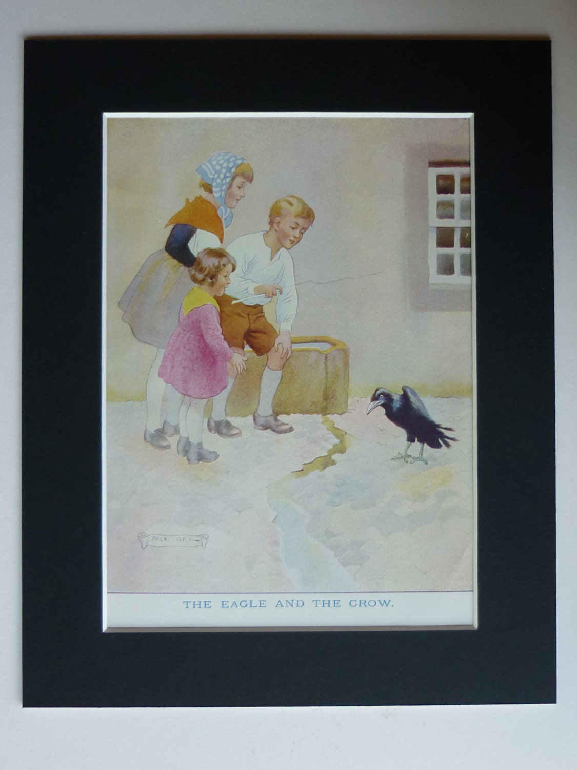 1920s Vintage Aesop's Fable Print Black Crow Print | Etsy