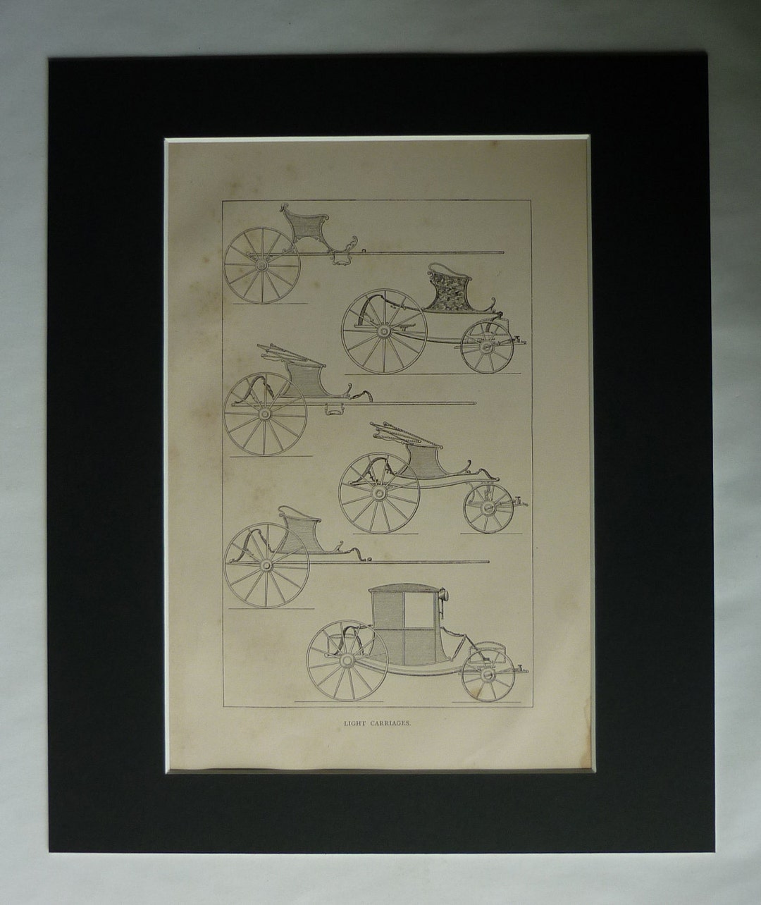 1870s Antique French Print, Light Carriages, Available Framed, France ...