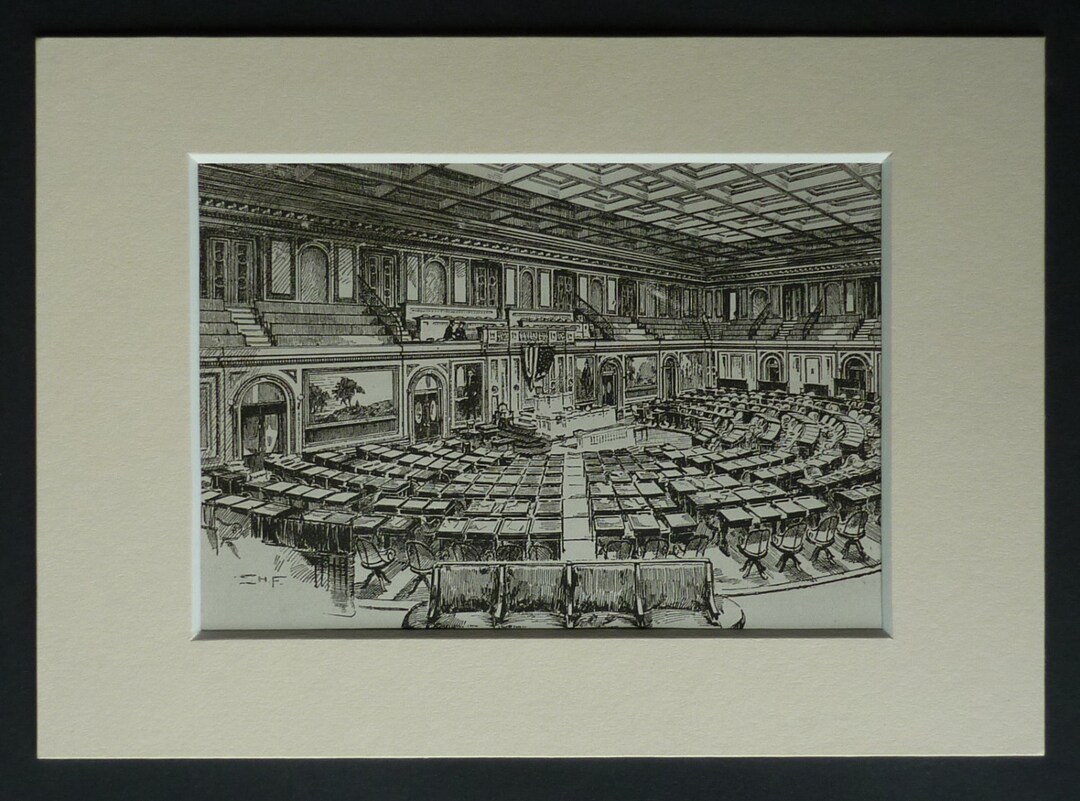 1890s Antique Politics Print of United States Senate, Available Framed ...