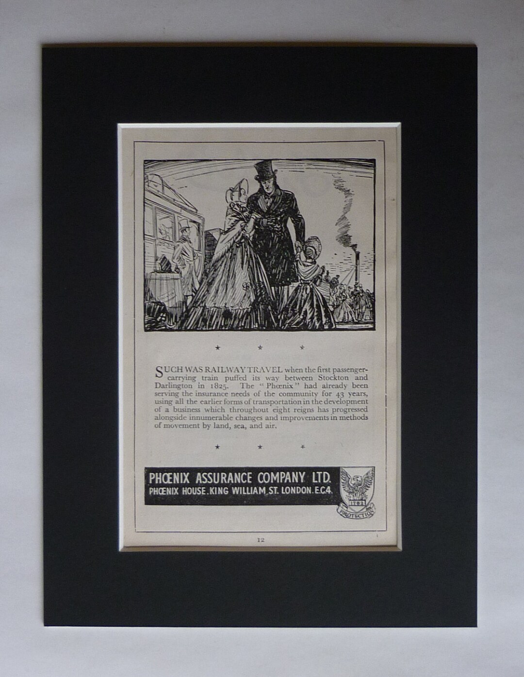 Antique Insurance Advert for the Phoenix Group, Available Framed ...