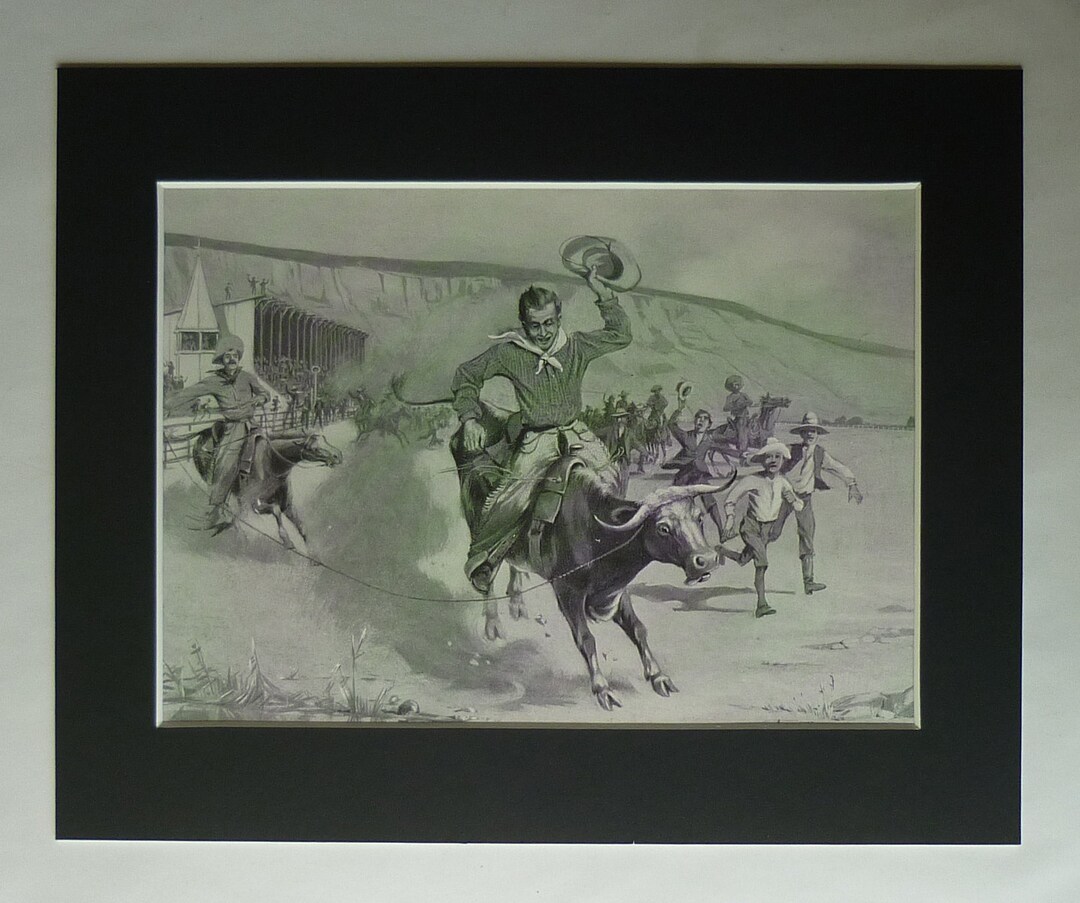 1890s Antique Rodeo Print, Calgary Stampede Decor, Available Framed ...