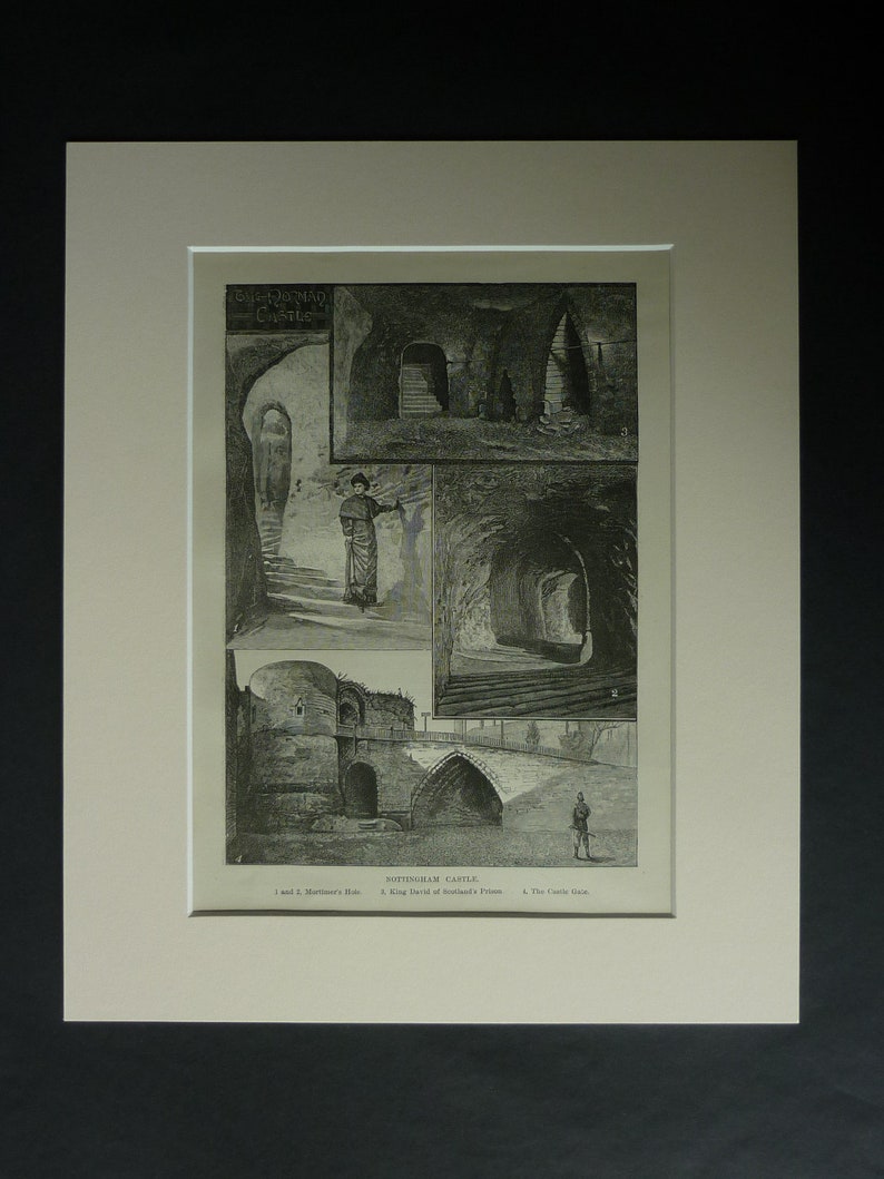 1880s Antique Matted Print of Nottingham Castle | Etsy