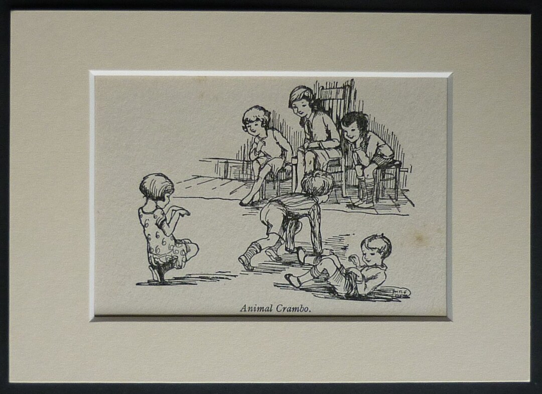 1920s Vintage Phyllis E Webb Print of Children Playing 'animal Crambo ...
