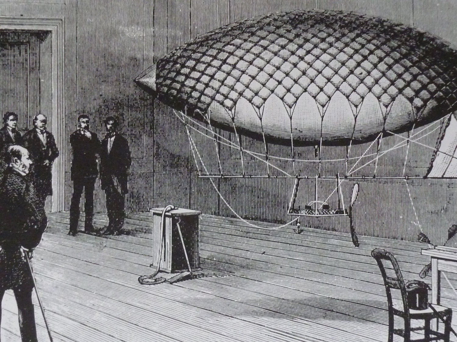 Vintage Print of A Victorian Electric Airship Experiment | Etsy