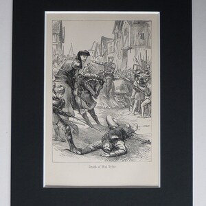 Original 1900 Print of the Death of Wat Tyler Peasants Revolt English ...