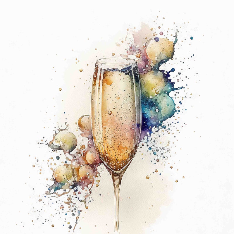 Champagne Print - Etsy