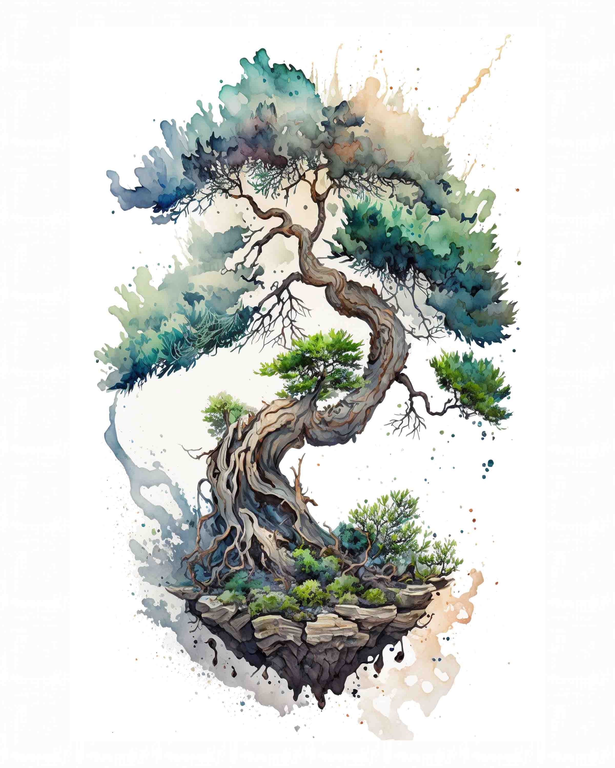 Bonsai Tree Watercolor