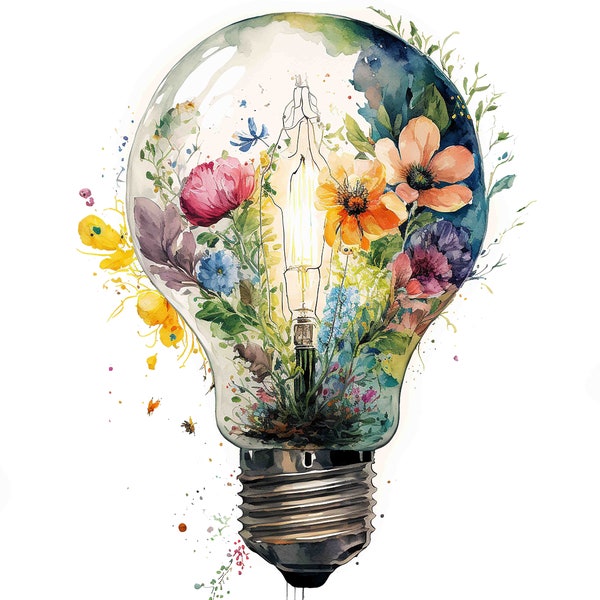 Lightbulb Art - Etsy
