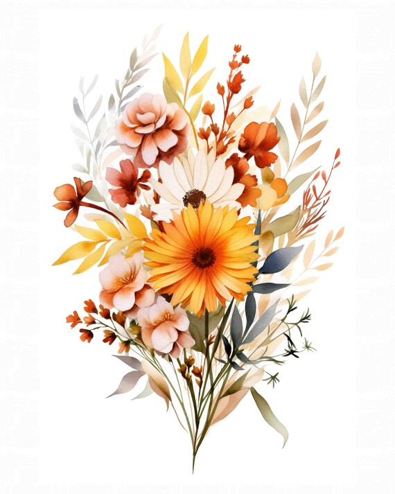 Contemporary Floral Art Digital On Sale Modern Colorful Flowers Canvas
