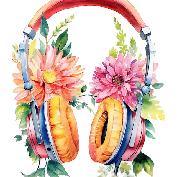 Headphones Print - Etsy